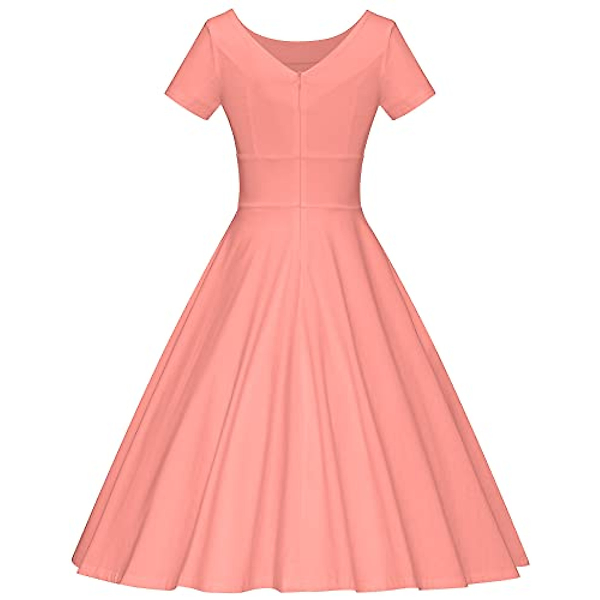 GownTown Women's 1950s Vintage Dresses Cap Sleeves Cocktail Stretchy Dresses with Pocket Red