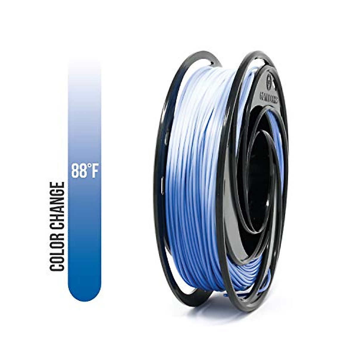 Gizmo Dorks PLA Filament 3mm (2.85mm) 200g for 3D Printers, Heat Color Change Blue to White