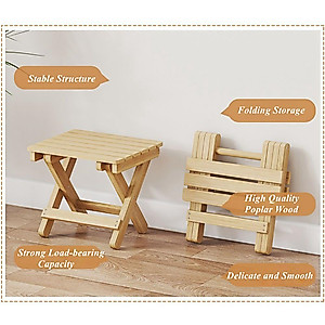 Wooden Step Stool for Adults and Kids,Folding Chair Step Foot Stools Portable Wooden Stool for Bedroom Kitchen Bathroom,Sturdy Step Stools (Board Surface S Size)