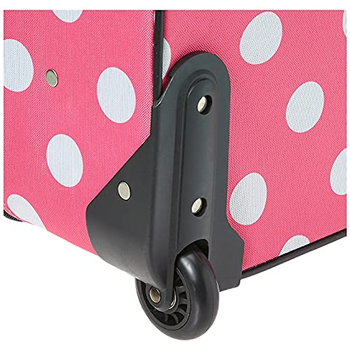 Rockland Fashion Softside Upright Luggage Set, Expandable, Pink Dots, 2-Piece (14/19)