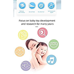 Blueana Car Seat Toy, Baby Plush Stuffed Rattle Development Toys with Musical Box, Squeaky Feet, Kids Mirror, BPA Free Teether - Stroller, Crib (Bird)