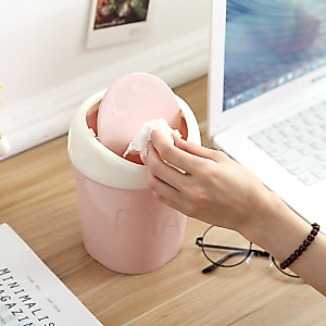 YITAQI Trash Can Living Room Home Mini Bedside Desktop Plastic Garbage Bin Waste Basket Storage Organizer(Green)