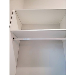 Dual Tower Closet Storage Wall Mounted Wardrobe Organizer Kit System with Shelves and Drawers for Bedroom in White with Hardware Wood Closet, Storage & Organization