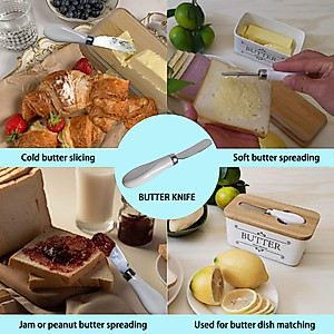uproll Butter Knife Spreader Set, Multi-Purpose Cheese Spreader Knives for Butter, Cheese, Peanut, Toast, Cakes, Desserts, Stainless Steel Blades, Ergonomic Handle