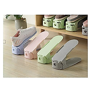 HTLLT Practical and Convenient Shoe Slots Organizer Adjustable Shoe Racks Space Saver Shoe Holder 4/8 Piece Set,D,4 Piece Set