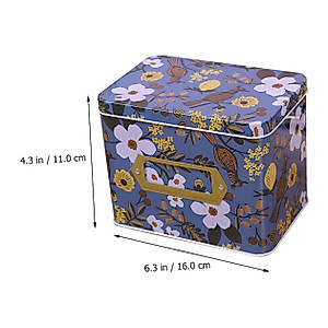 BESPORTBLE 3 Pcs Label Finishing Box Storage Bin with Lid Storage Bins with Lid Candy Tins Empty Tea Tin Canister Labels for Jars Storage Container for Sundries Tinplate Organizer