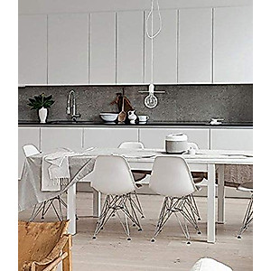 2xHome Armless Seat for Dining Room Plastic Molded Dinning Side No Arm Ray Chair Chromed Wire Metal Base Eiffel Leg, White 1 Piece