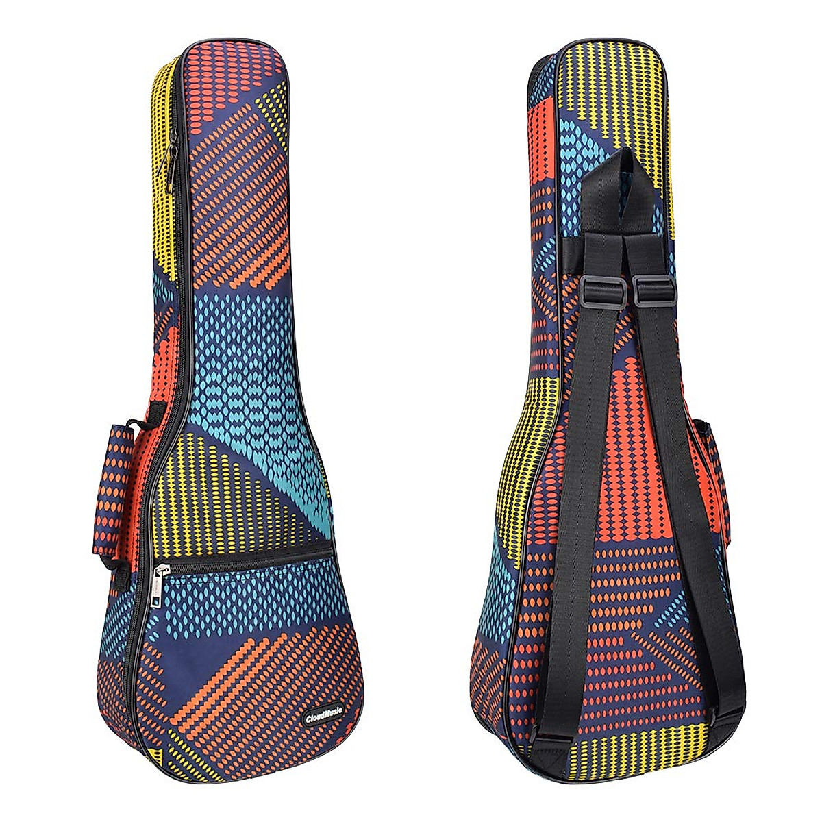 CLOUDMUSIC Ukulele Case Gig Bag Padded Backpack For Tenor 26" Inch(Tenor,Hawaii Blue)