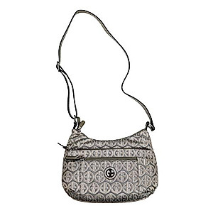 Giani Bernini Signature Circle Logo Dual Compartment Hobo Purse (Silver)