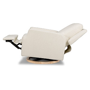 Namesake Crewe Recliner and Swivel Glider in Ivory Boucle with Light Wood Base, Greenguard Gold Certified