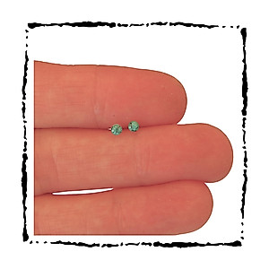 Handmade Turquoise Gemstone Round 3mm Stud Earrings, 925 Sterling Silver, Tiny Circle Studs for Women, Cartilage Earring, Tarnish & Water Resistant, By MiYa Jewelry Creations