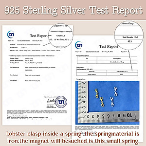 OHINGLT Double Lobster Clasp 925 Sterling Silver Necklace Clasp Classic Double End Design Necklace Clasps and Closures,Necklace Extender Suitable for Jewelry Chain