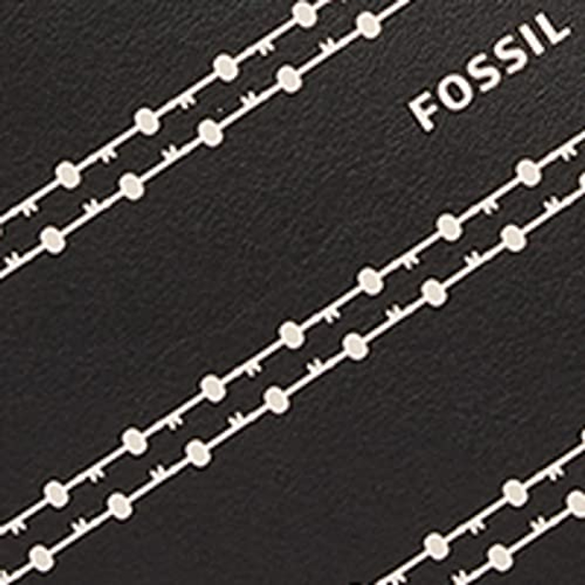 Fossil Women's Kier Vegan Cactus Crossbody Purse Handbag, Black/Bone Signature Print (Model: ZB1698104)