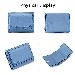 IJPQIJ 2023 New Unisex Anti-Credit Card Fraud Folding Mini Wallet, Genuine Leather RFID Blocking Card Holder Organizer Pocket Mini Wallet (Wine Red)