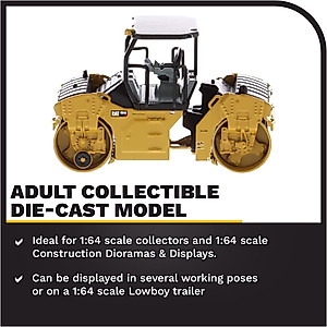 1:64 Scale Caterpillar CB-13 Tandem Vibratory Roller with ROPS - Construction Metal Series by Diecast Masters - 85630- Authentic Cat Trade Dress and Paint - Made of Diecast Metal with Plastic Parts