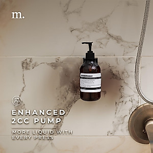 MaisoNovo Shampoo and Conditioner Dispenser with Wall Mounts - 3 Black Plastic Bottles & 1 Amber Plastic Bottle