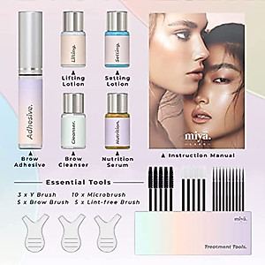 MIYA LASH | Brow Lamination Kit | Professional Eyebrow Lamination with Keratin | DIY Eye Brow Lift Kit | Fuller, Thicker Brows for 6 weeks | Includes Easy to Use Instruction, Treatment Tools & Brushes