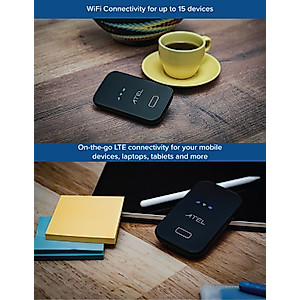 ATEL Arch W01 4G LTE Mobile Hotspot | Up to 150Mbps | WiFi Connectivity for up to 15 Users | Battery Life for 15 Hours | Compatible with T-Mobile, Red Pocket, Gen Mobile, Google Fi