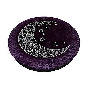 Crescent Moon & Stars Phone Grip Purple Moon & Stars Design PopSockets Swappable PopGrip