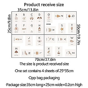 Alphabet Wall Decals Boho Style Letter Wall Stickers Peel and Stick Removable Wall Stickers for Kids Nursery Bedroom Living Room Décor