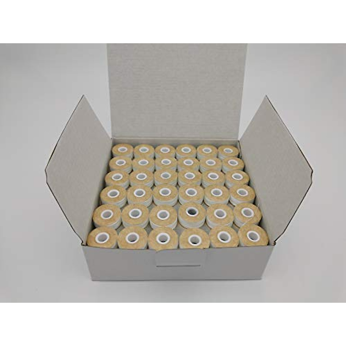 Prewound Bobbin, Card Board, Size L (SA155, Size 9.4), White Color, 144pcs per Box, 75D/2 Polyester, Doublelin,Compatible with Babylock, Barudan, Bernina, Brother, Consew, Singer, Tajima and More