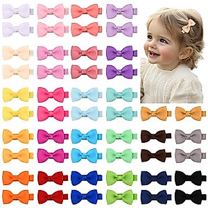 Ruyaa 50 Pieces 25 Colors Fully Lined No Slip Hair Clips, Barrettes, Hair Accessories for Girls, Toddlers, Infants (Candy Colors 50pcs)