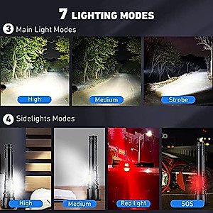 Cinlinso Flashlights High Lumens Rechargeable, 990,000 Lumens Super Bright Led Flashlight, 7 Modes with COB Light, IPX6 Waterproof, Handheld Powerful Flash Light for Hu∩ting, Camping, Emerge∩cies