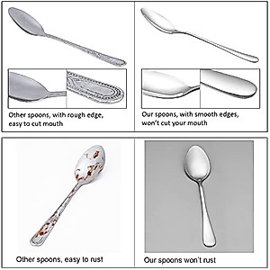 Dinner Spoon Set,16 Pcs 7.3" Tablespoons,Premium Food Grade 18/10 Stainless Steel Spoons,Durable Metal Spoons,Tablespoon,Silverware Spoons Only,Mirror Finish & Dishwasher Safe,Use for Home,Restaurant