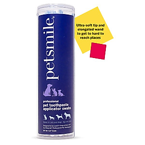 Petsmile Professional Pet Toothpaste Applicator Swabs | Easily and Effectively Spreads Dog Toothpaste to Promote Oral Hygiene | Dental Care for Pets | VOHC Approved Brand