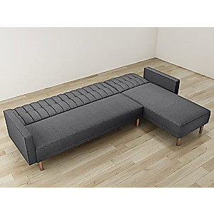 Gold Sparrow Claremont Sofa Bed Sectional, Gray