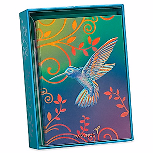 Papyrus Blank Cards with Envelopes, Hummingbird (12-Count)