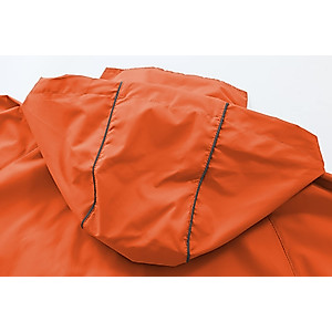 Spmor Men's Lightweight Waterproof Jacket Packable Windbreaker Running Coat Orange 2XL