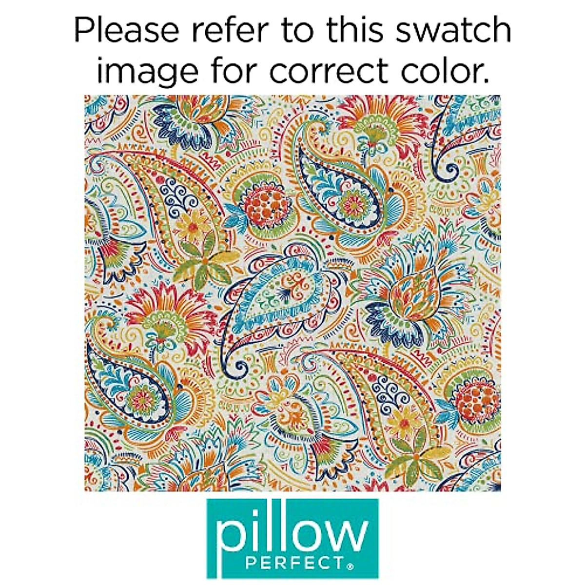 Pillow Perfect Paisley Outdoor/Indoor Large Lumbar Pillow Plush Fill, Weather, and Fade Resistant, Large Lumbar - 16.5" x 24.5" Blue/Green Gilford, 2 Count