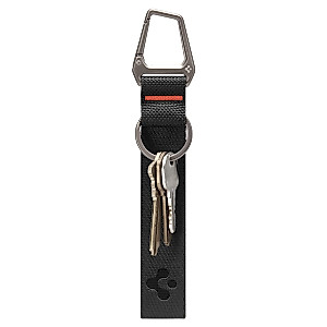 Spigen Life Carabiner Lanyard Keychain Strap for Keys ID Badge Wallet Holder and Everyday Carry Items Wrist Keychain Ring Carabiner - Black