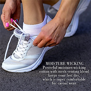 CHARMKING 8 Pairs Ankle Socks for Women Non Slip Cotton Socks No Show Socks Classic Low Cut Casual Socks (White)