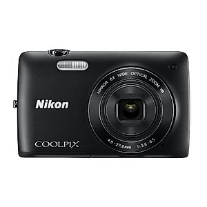 Nikon COOLPIX S4300 16 MP Digital Camera with 6x Zoom NIKKOR Glass Lens and 3-inch Touchscreen LCD (Black)