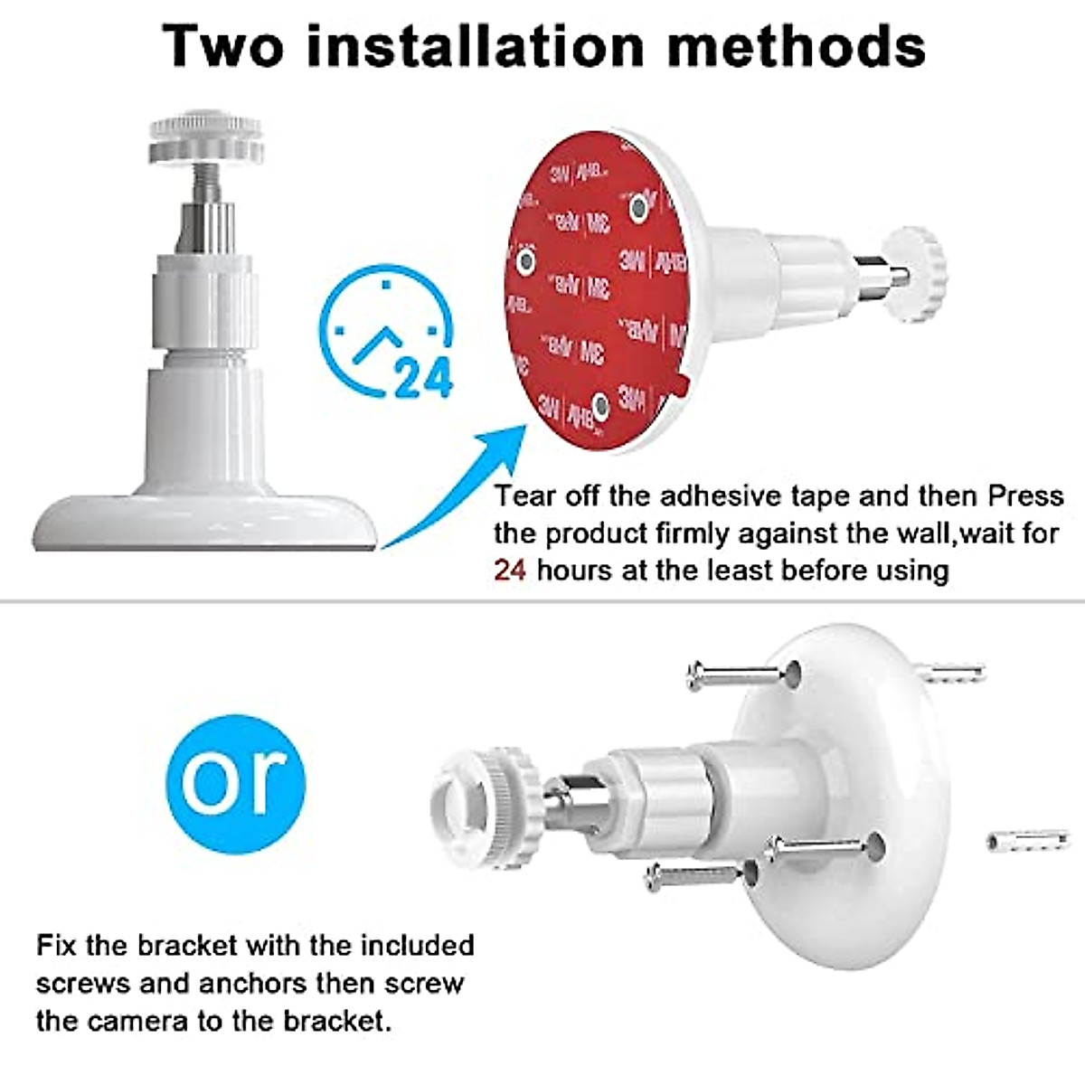 2 Pack Adhesive Wall Mount for Blink Mini Camera Bracket,screwless Camera Mount Stand for Blink Mini Indoor, Also Fit for All New Blink Outdoor/Blink XT2 Outdoor/Indoor Home Security Camera System