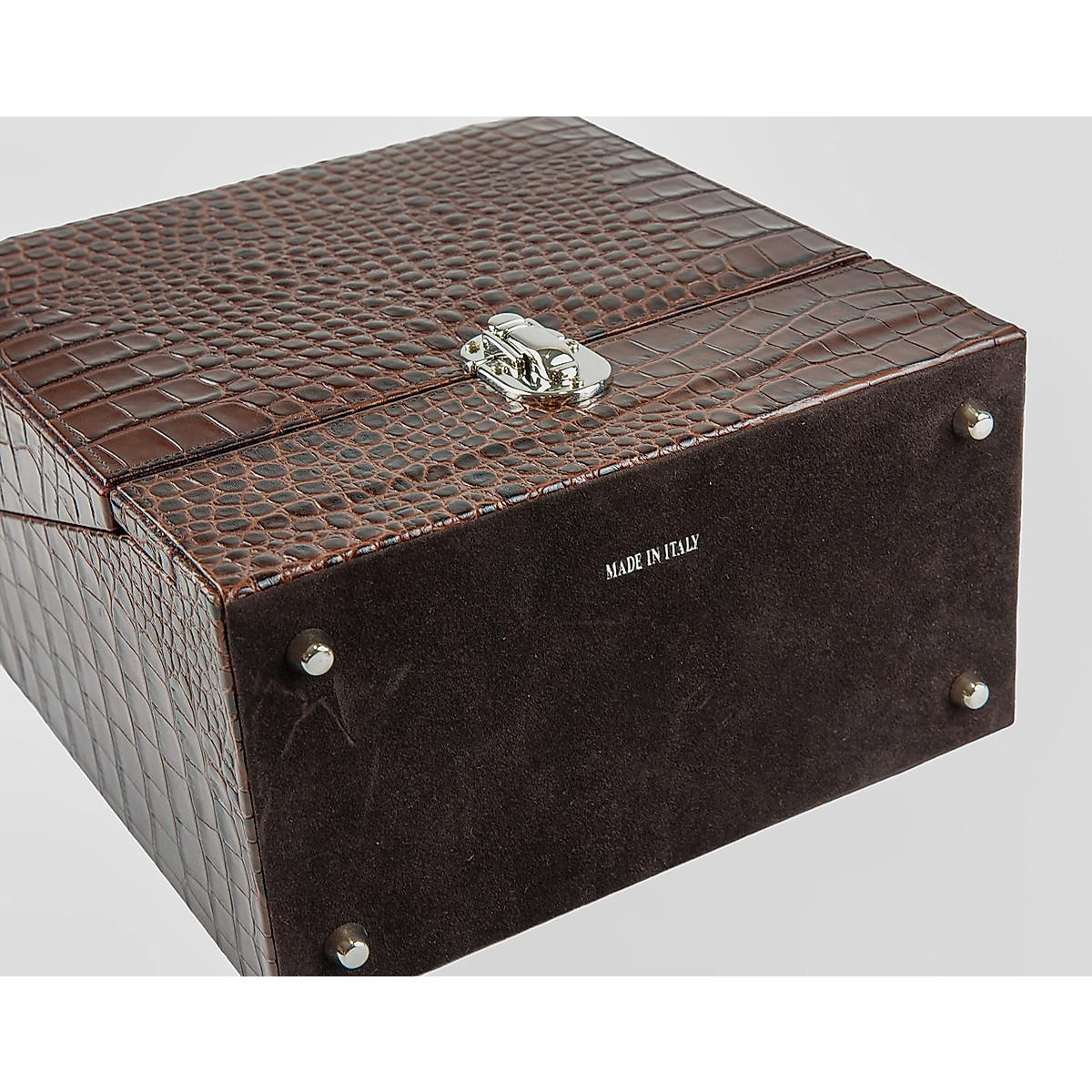 Bello Games Collezioni - Piazza Della Stazione Luxury Poker Set from Italy in a Genuine Leather Croco Printed Case