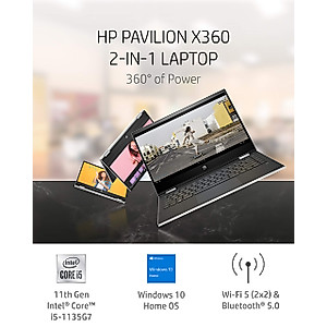 HP Pavilion x360 Convertible 15.6-inch Touchscreen Laptop, 11th Gen Intel Core i5-1135G7, Intel Iris Xe Graphics, 8 GB RAM, 512 GB SSD, HD Micro-Edge Display, Windows 10 Home (15-dq2020nr, 2020)