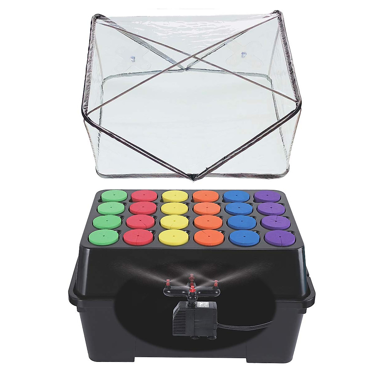 HORTIPOTS Aeroponic Cloner Machine 24 Site for Cuttings Rooting Using 2 inch Neoprene Inserts or 2 inch Clone Collars