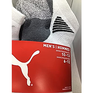 PUMA Mens No Show Socks, White 10 Pair