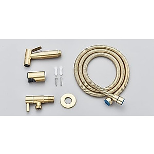 GMWARDDF Shower Sets for Bathroom Matte Black Bidet Single Cold Water Bidet Faucet Stainless Steel Bidet Water Crane for Toilet Brushed Gold