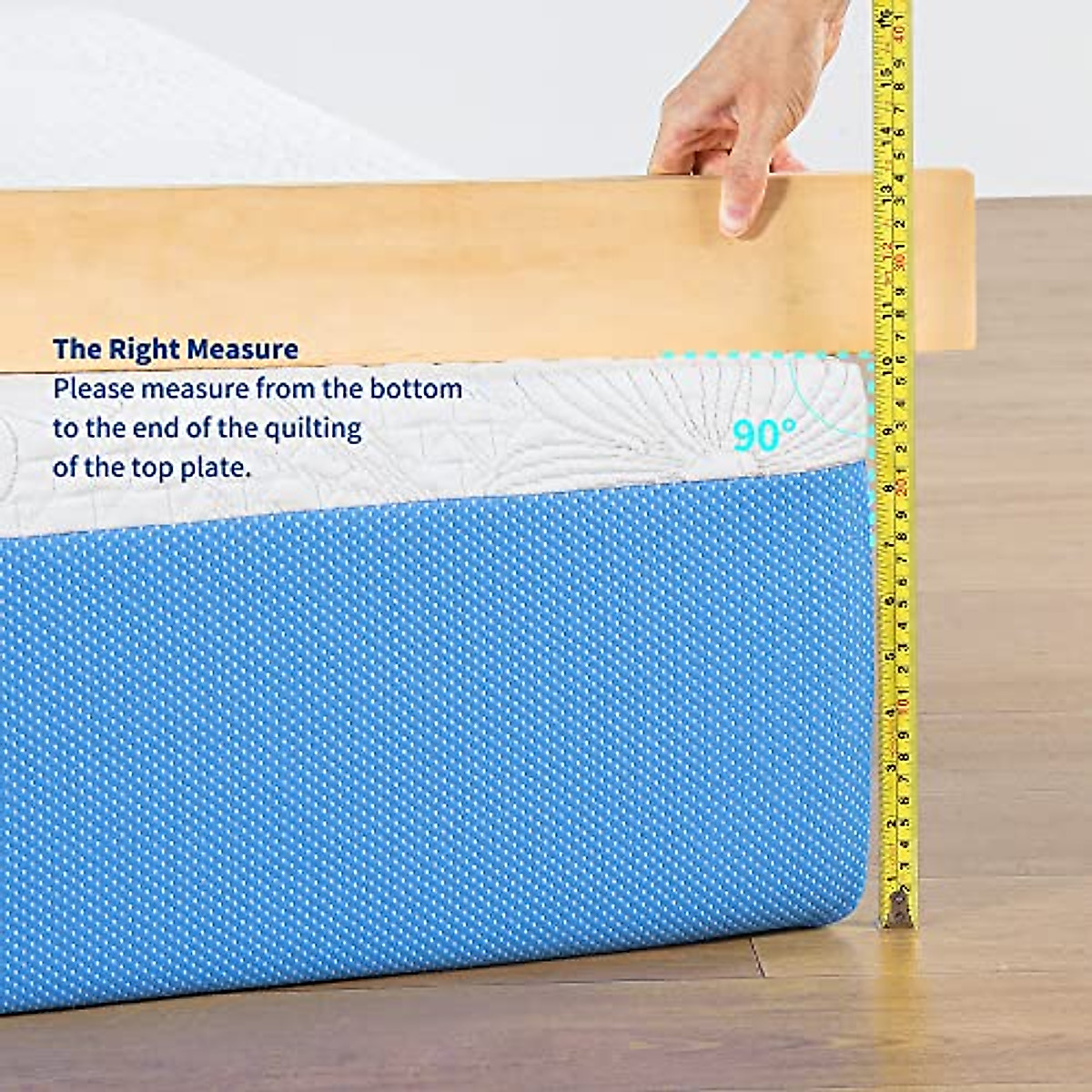 Olee Sleep 10 Inch Ventilated Gel Infused Memory Foam Mattress, CertiPUR-US® Certified, Blue, Queen