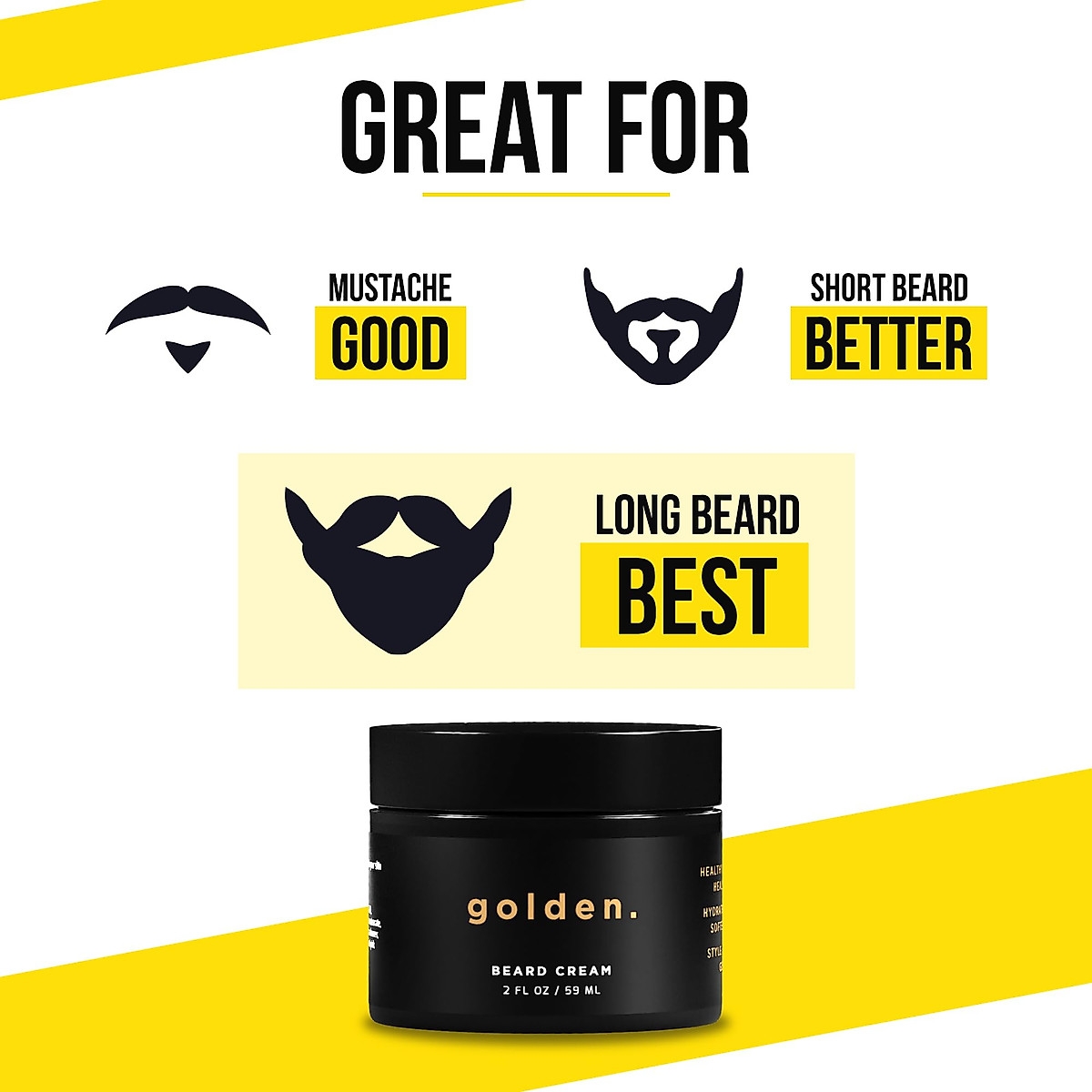 Golden Grooming Beard Oil & Balm Bundle for Men – Natural Growth Kit with Shea Butter – Tame, Moisturize & Style Your Beard (Beard Cream 2 fl oz)