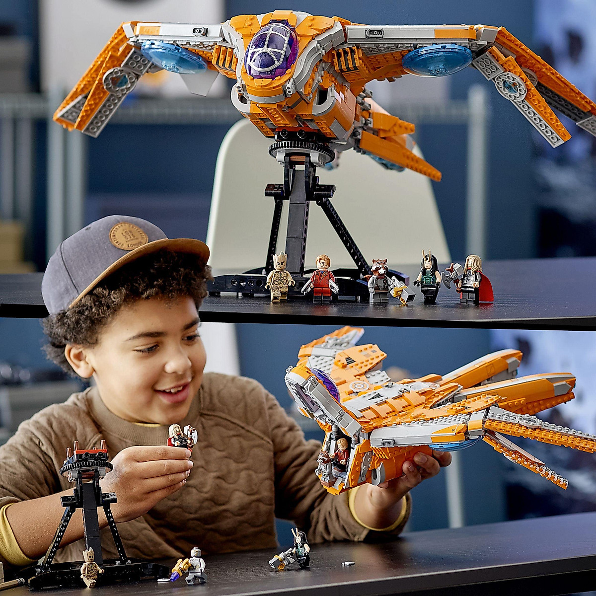 LEGO 76193 Marvel The Guardians’ Ship Large Building Set, Avengers Spaceship Model with Thor & Star-Lord Minifigures, 14 min years, 99 max years