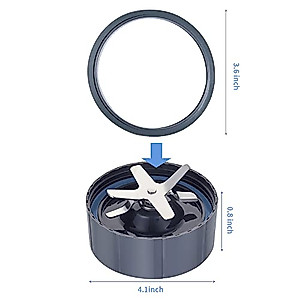 Replacement Parts for Nutribullet 1Pcs Replacement Extractor Blade and 4 Rubber Gaskets Compatible with Nutri Bullet 600W/900W Blenders (5 PCS)