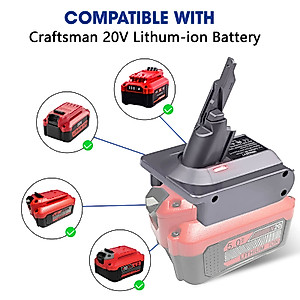 V7 Adapter for Craftsman 20V Battery Work for Dyson V7 Compatible with SV11 V7 Motorhead V7 Animal V7 Trigger V7 HEPA V7 Car+Boat V7 Absolute Handheld Vacuum Cleaners