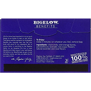 Bigelow Benefits Sleep Chamomile & Lavender Herbal Tea 18 Tea Bags (Pack of 2)