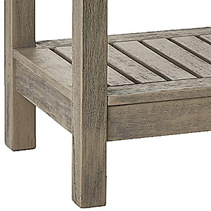 Cambridge Casual Solid Wood West Lake Outdoor Console Table, Weathered Gray