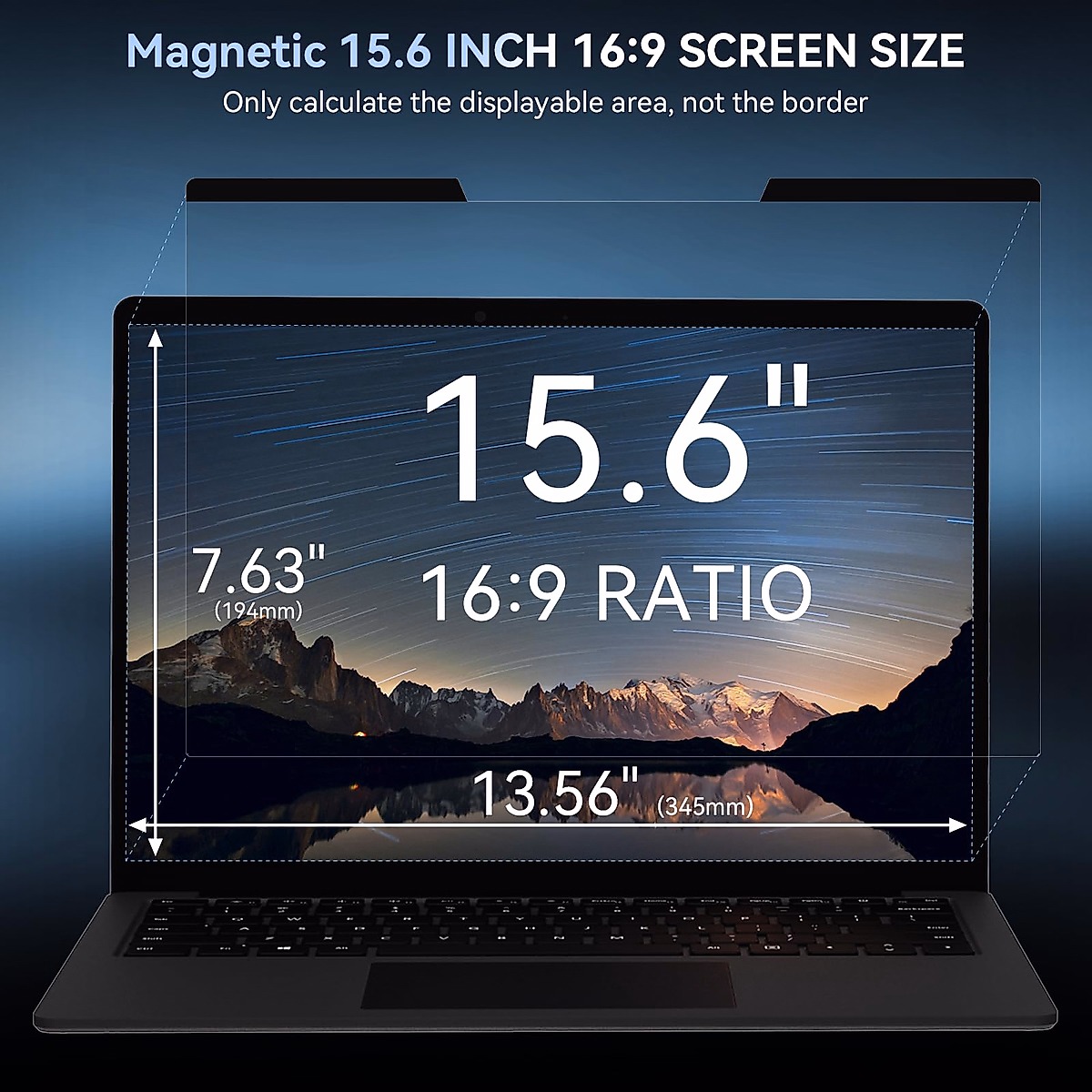 Mamol Magnetic Laptop Privacy Screen 15.6 inch ,16:9 Aspect Removable Anti Glare Protector Blue Light Privacy Screen Filter,Filter Shield Compatible with HP/Dell/Acer/Asus/Samsung/Lenovo/Thinkpad Envy